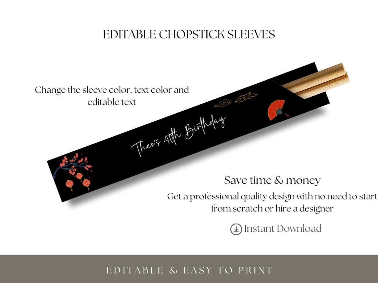 Hibachi Party Decor, Hibachi Chopstick Sleeves, Hibachi Decor ...