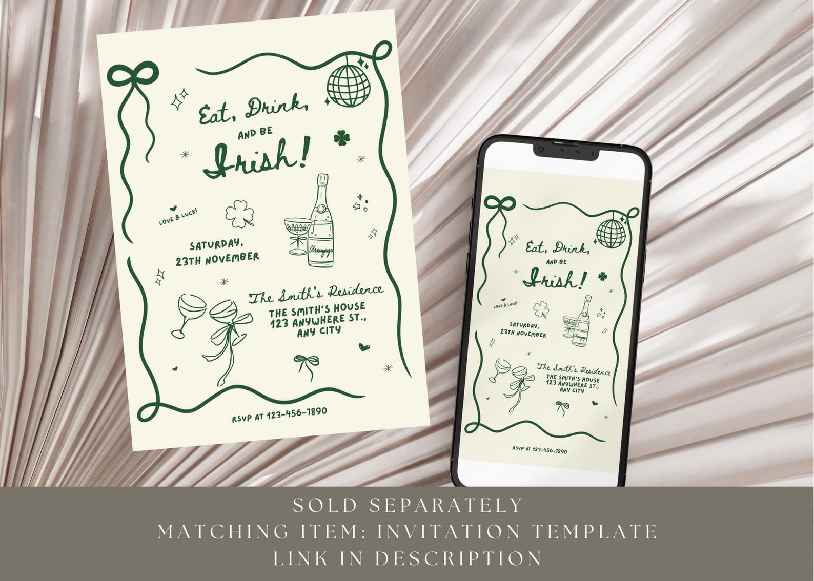 Editable St Patricks Menu Template, Pot of Luck Irish Theme Table Menus ...
