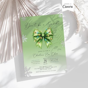 Editable Whobilation Invitation, Grinch Inspired Christmas Invitation ...