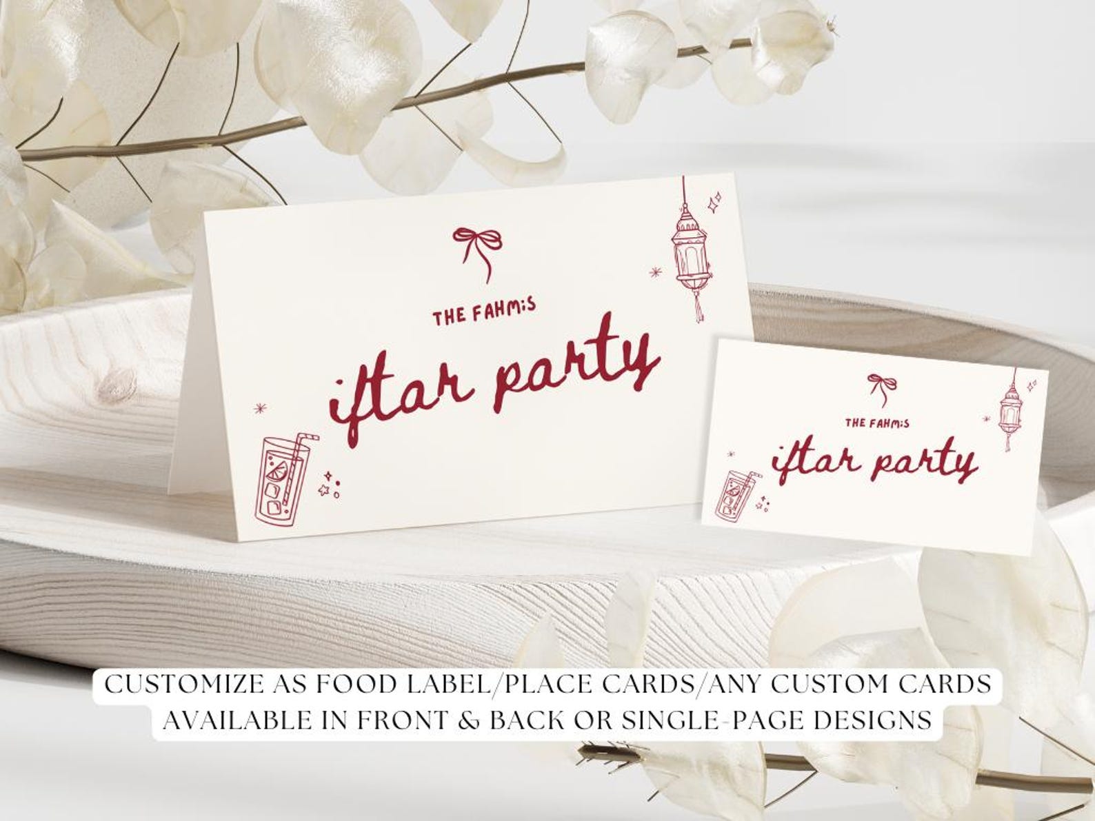 Editable Eid Food Label, Ramadan Place Cards, Eid Custom Signs, Ramadan ...