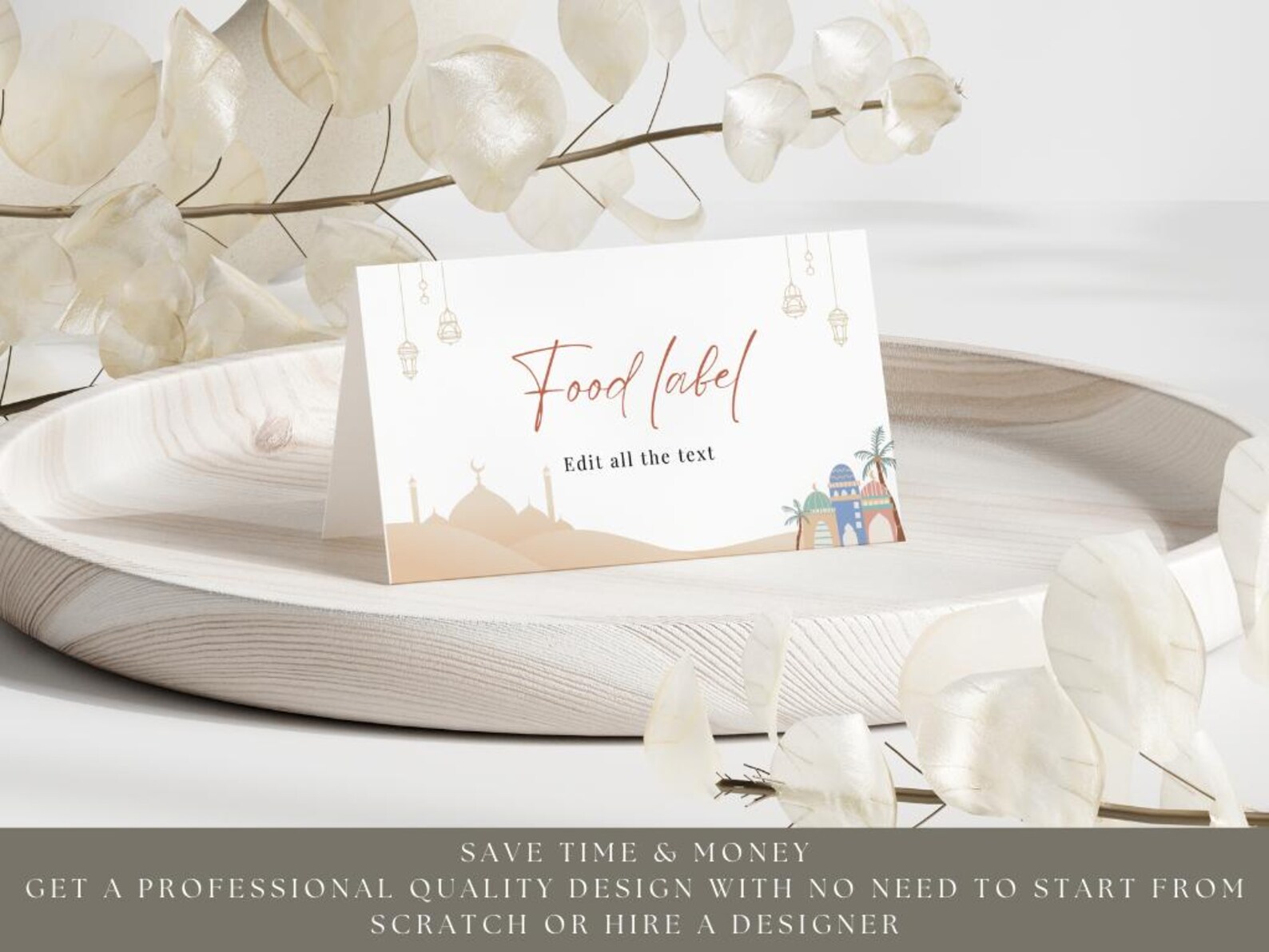 Editable Eid Food Label, Ramadan Place Cards, Eid Custom Sign, Ramadan ...