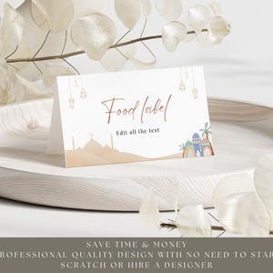 Editable Eid Food Label, Ramadan Place Cards, Eid Custom Sign, Ramadan ...