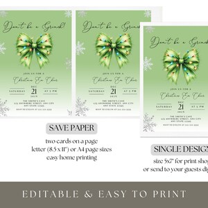 Editable Whobilation Invitation, Grinch Inspired Christmas Invitation ...