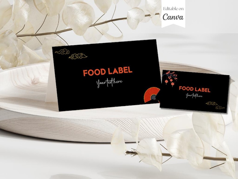 Hibachi Food Label, Hibachi Decor, Personalized Place Cards, Hibachi ...