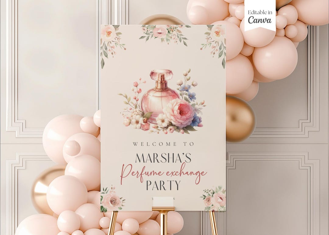 Perfume Exchange Welcome Sign, Perfume Exchange Poster, Vintage Perfume ...