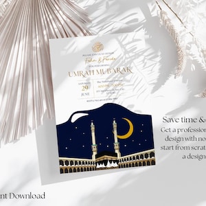 Umrah Invitation, Hajj Invitation, Hajj Mubarak Invitation, Islamic ...