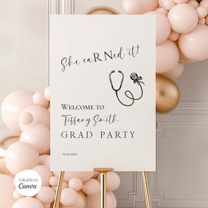 Nurse Graduation Welcome Sign, Ribbon, Hospital RN Grad Party, Bow ...