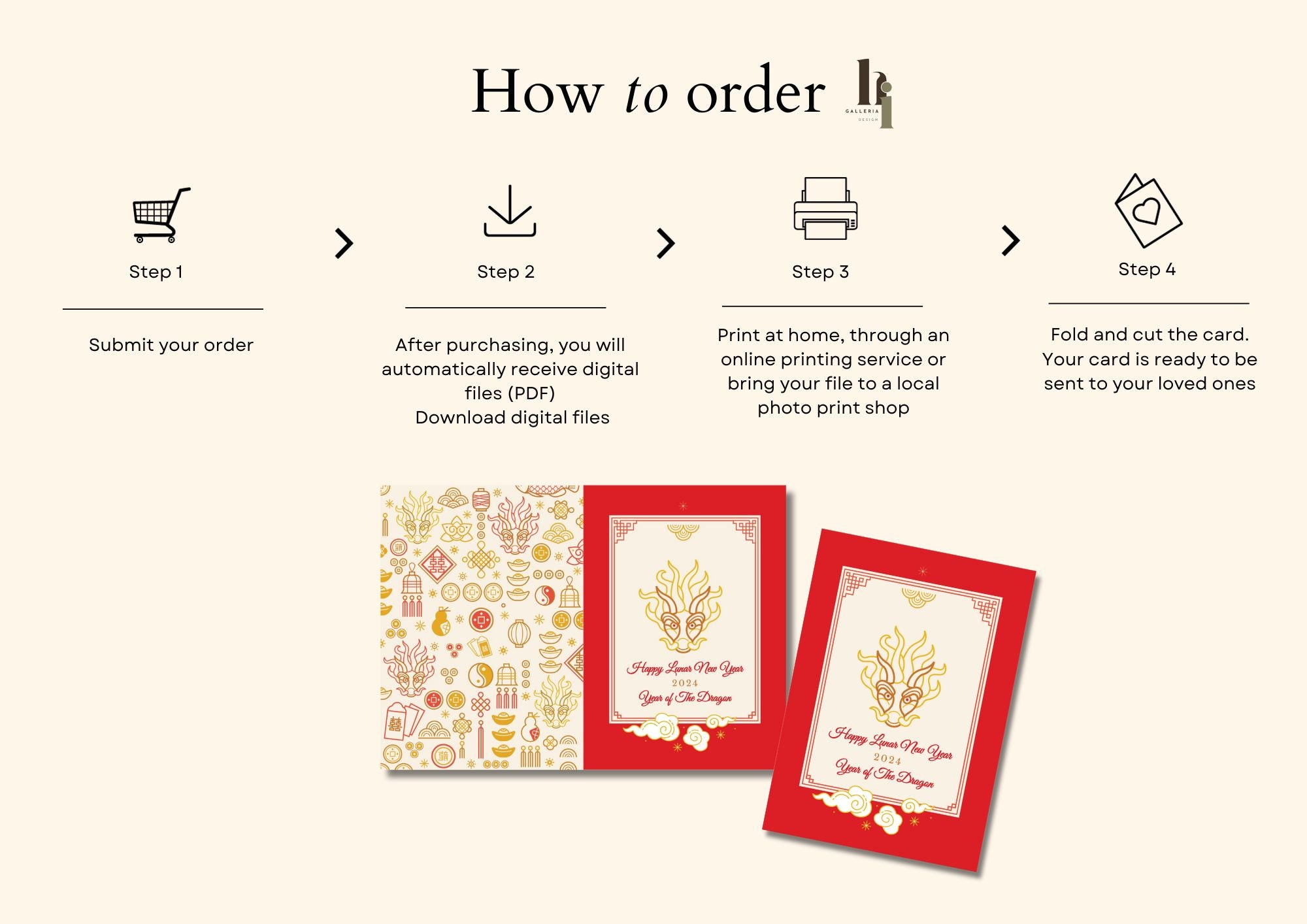 Year of the Dragon 2024 Chinese Lunar New Year Download Printable Card ...