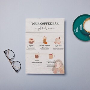 Editable Fall Printable Halloween Coffee Bar Drinks Menu Sign Kitchen ...