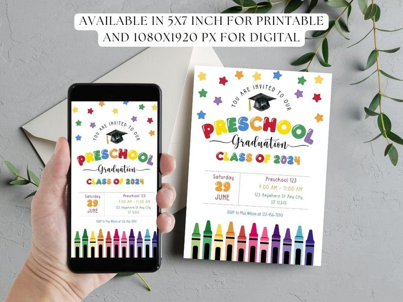 Editable Preschool Graduation Invitation, Prek Announcement Party ...