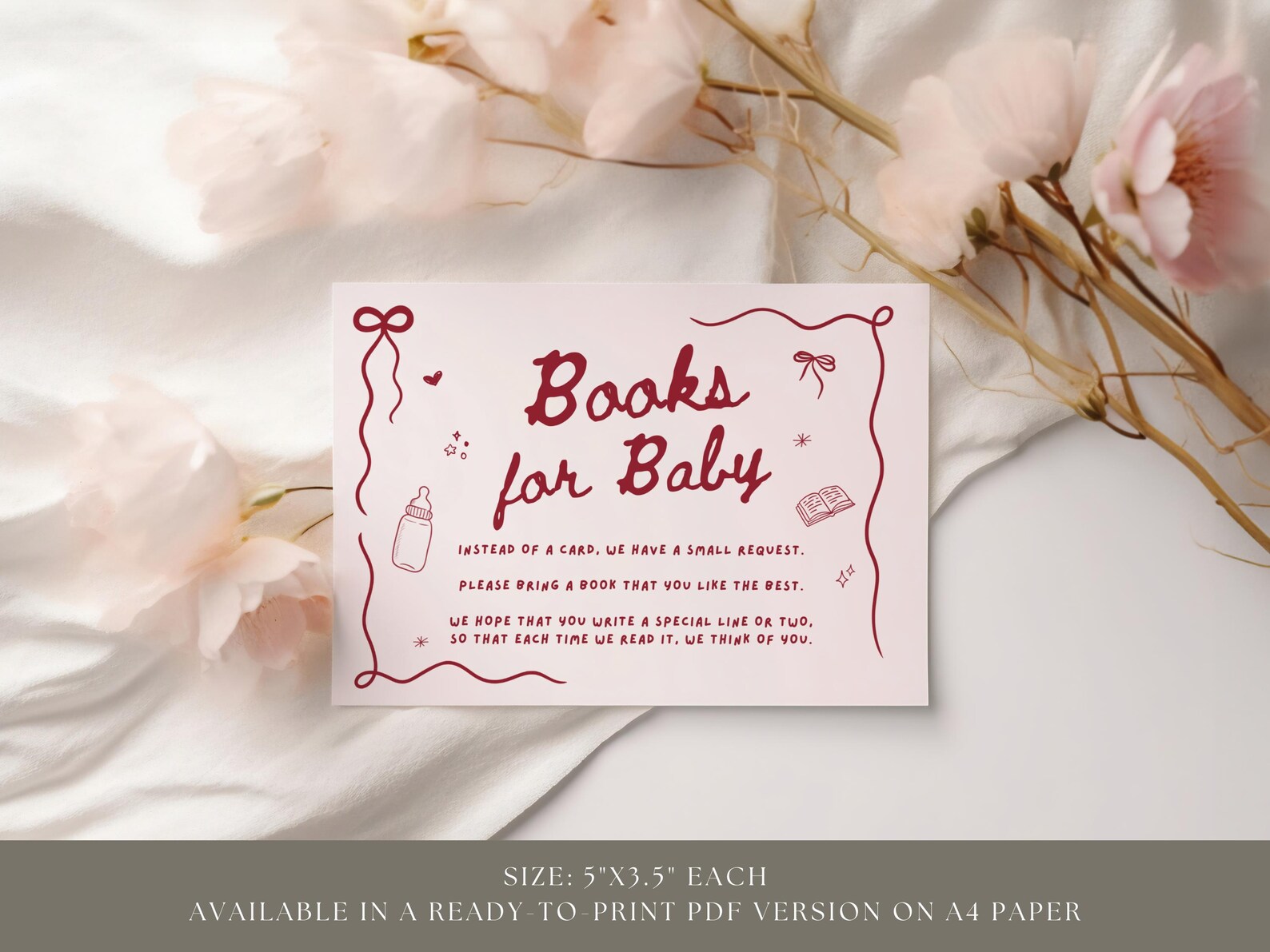 Sip and See Baby Shower Diaper Raffle Books for Baby Thank You Card ...