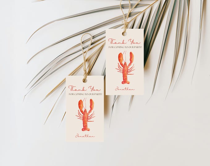 Crawfish Boil Thank You Tag, Crawfish Birthday Favor, Birthday Boil ...