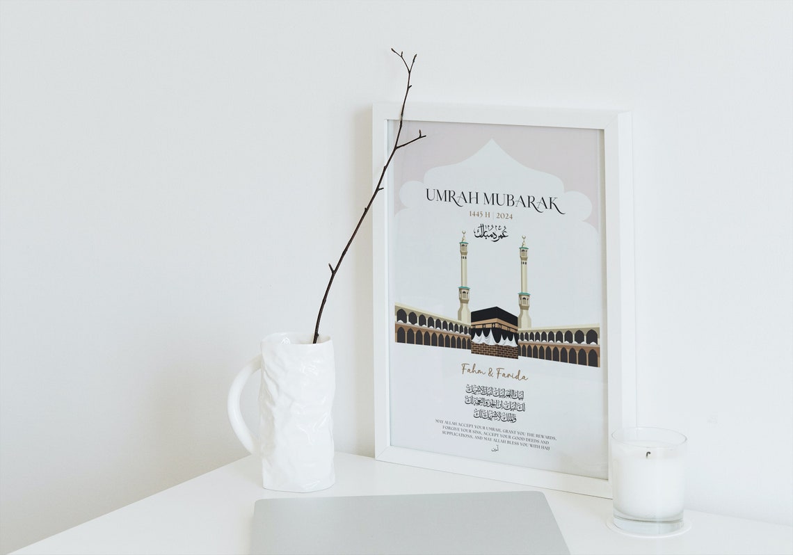 Editable Umrah Mubarak Print, Umrah Gift, Digital Print, Islamic Poster ...