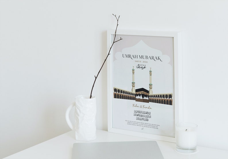 Editable Umrah Mubarak Print, Umrah Gift, Digital Print, Islamic Poster ...