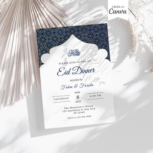 Eid Party Invitation, Ramadan Mubarak Dinner Party, Eid Al Fitr Muslim ...