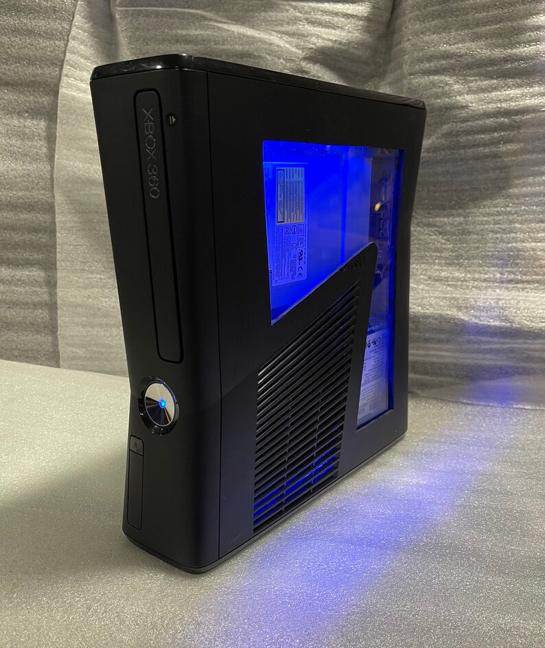 Modded Xbox 360 Slim 320GB Window Cut Blue Led - Etsy