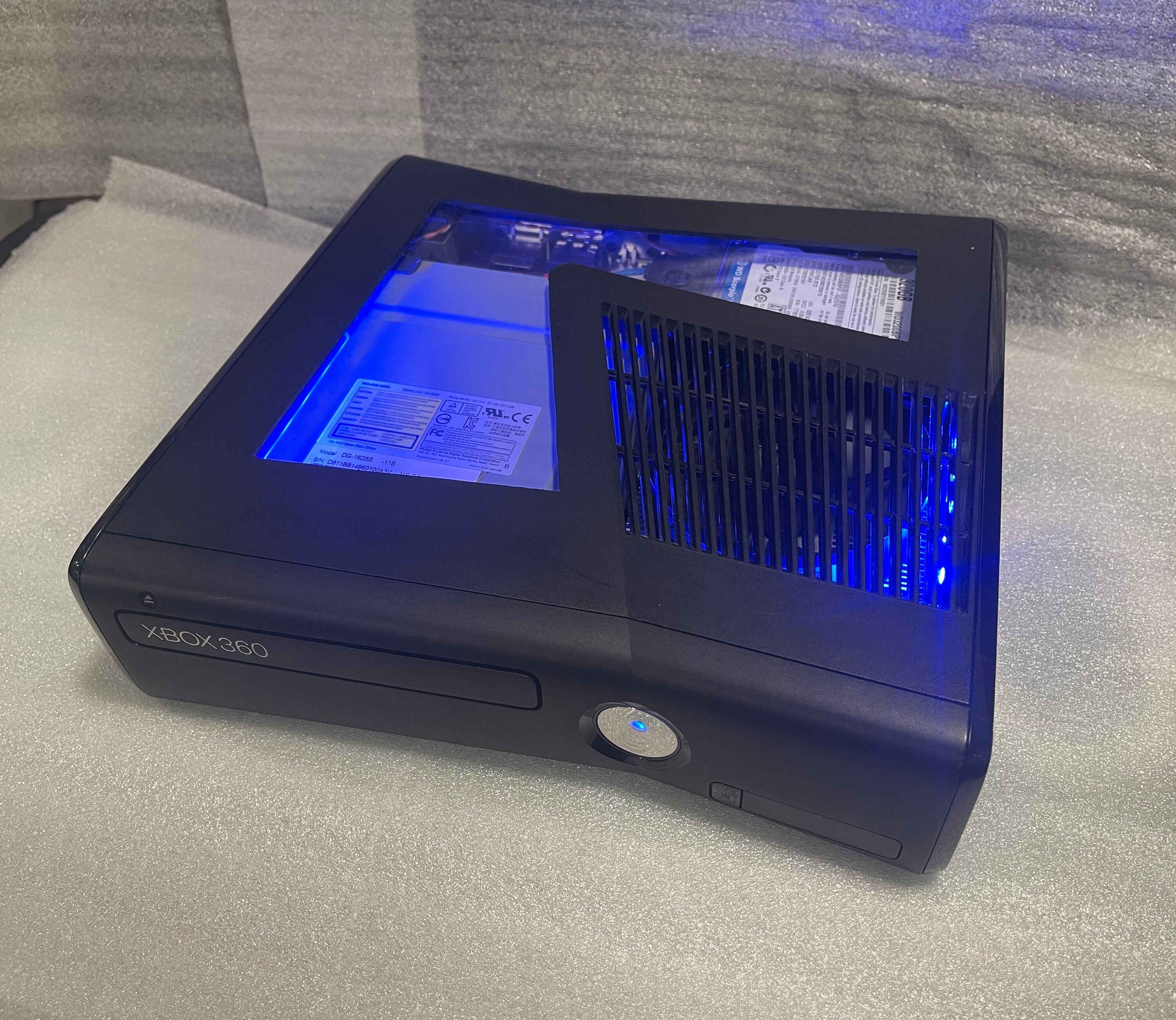 Modded Xbox 360 Slim 320GB Window Cut Blue Led - Etsy