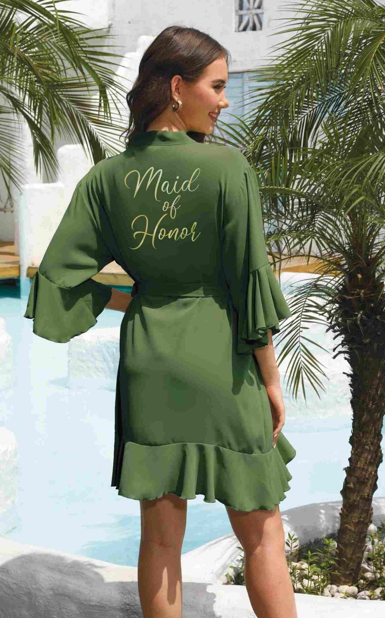 Maid of Honor Robes, Bridesmaid Robes, Ruffle Robes, Bridal Party Robes ...