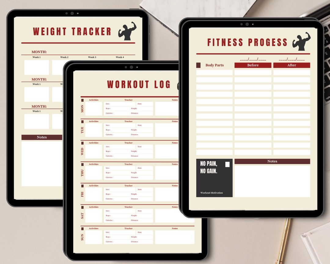 Printable Health and Fitness Planner Bundle Fitness Journal - Etsy
