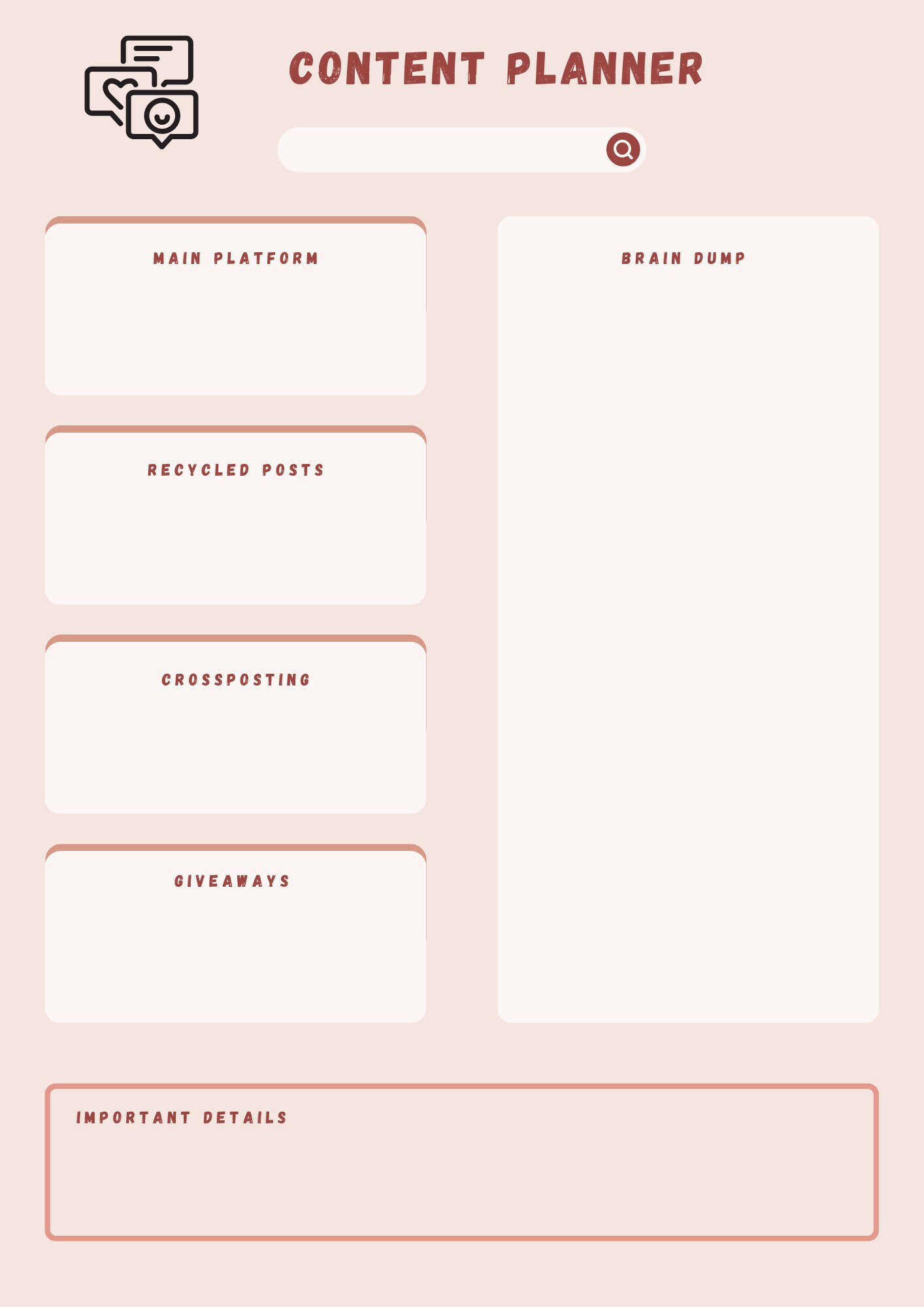 Social Media Planner Printable, Content Planner for Instagram, Youtube ...