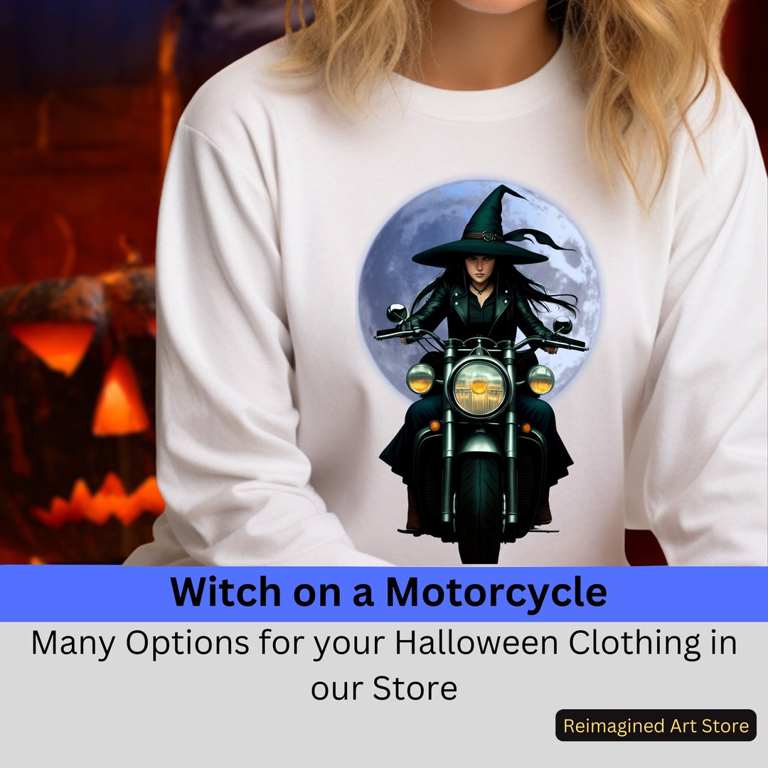 Witch on Motorcycle Sexy Witch Bike Lover Motocycle - Etsy
