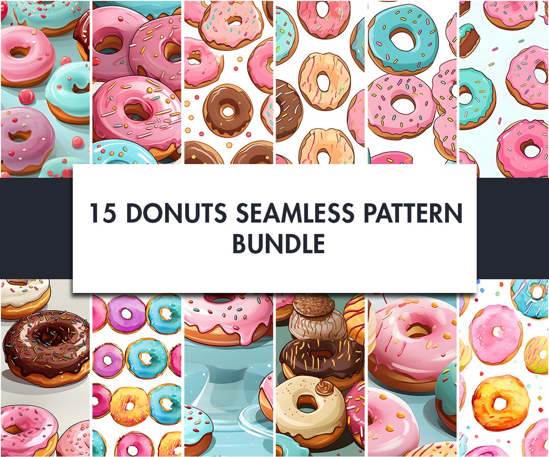 Donuts Digital Paper | Seamless Donuts Designs | Colorful Donuts ...