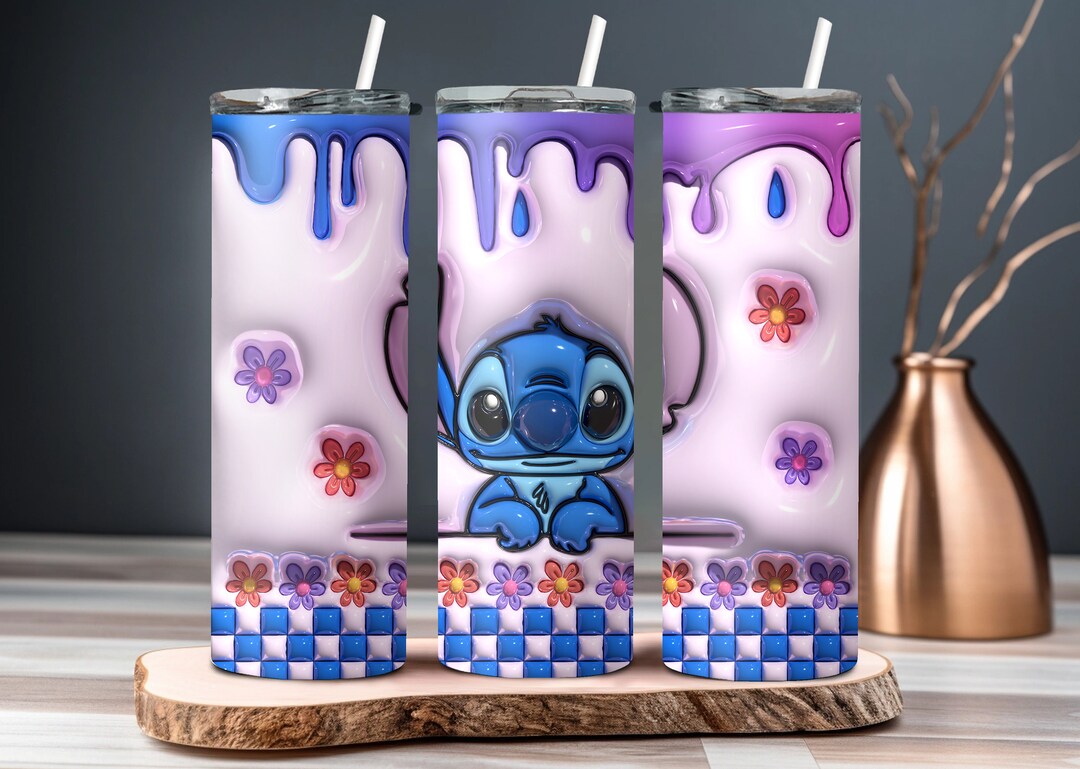 Inflated Stitch Tumbler PNG, 3D Stitch Tumbler, Touch Me and I Will ...