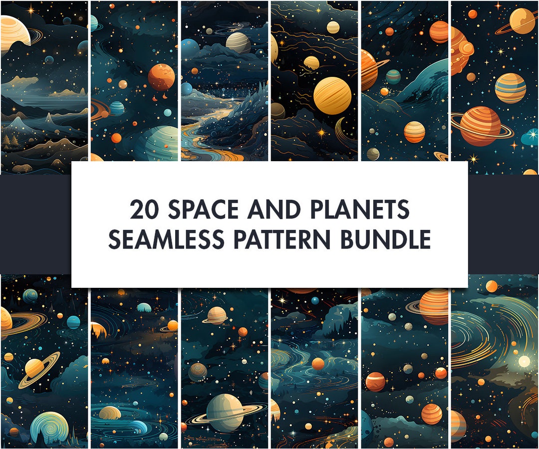 Space & Planets | Seamless Planets Designs | Colorful Space Patterns ...