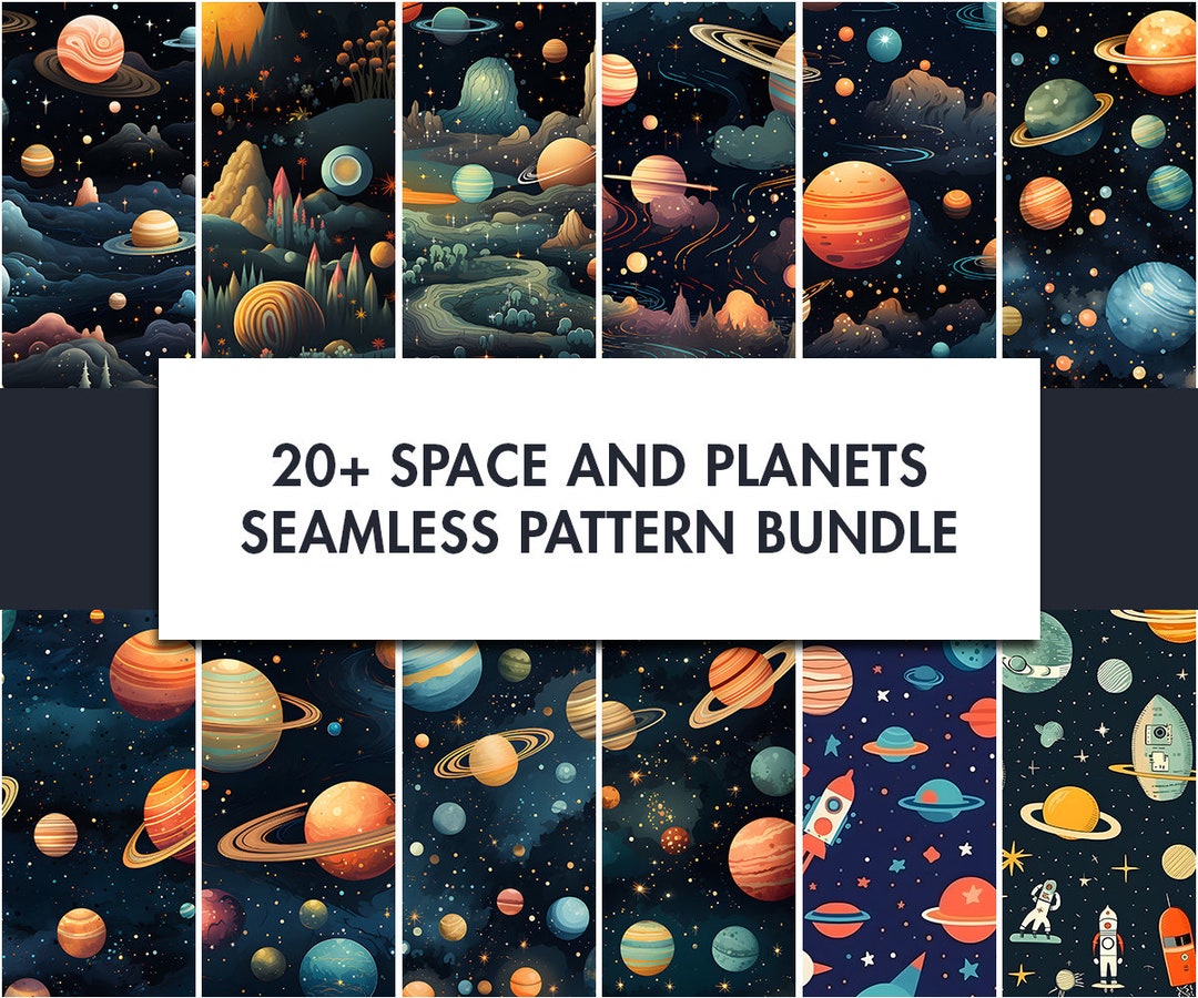 Space & Planets Seamless Planets Designs Colorful Space Patterns ...