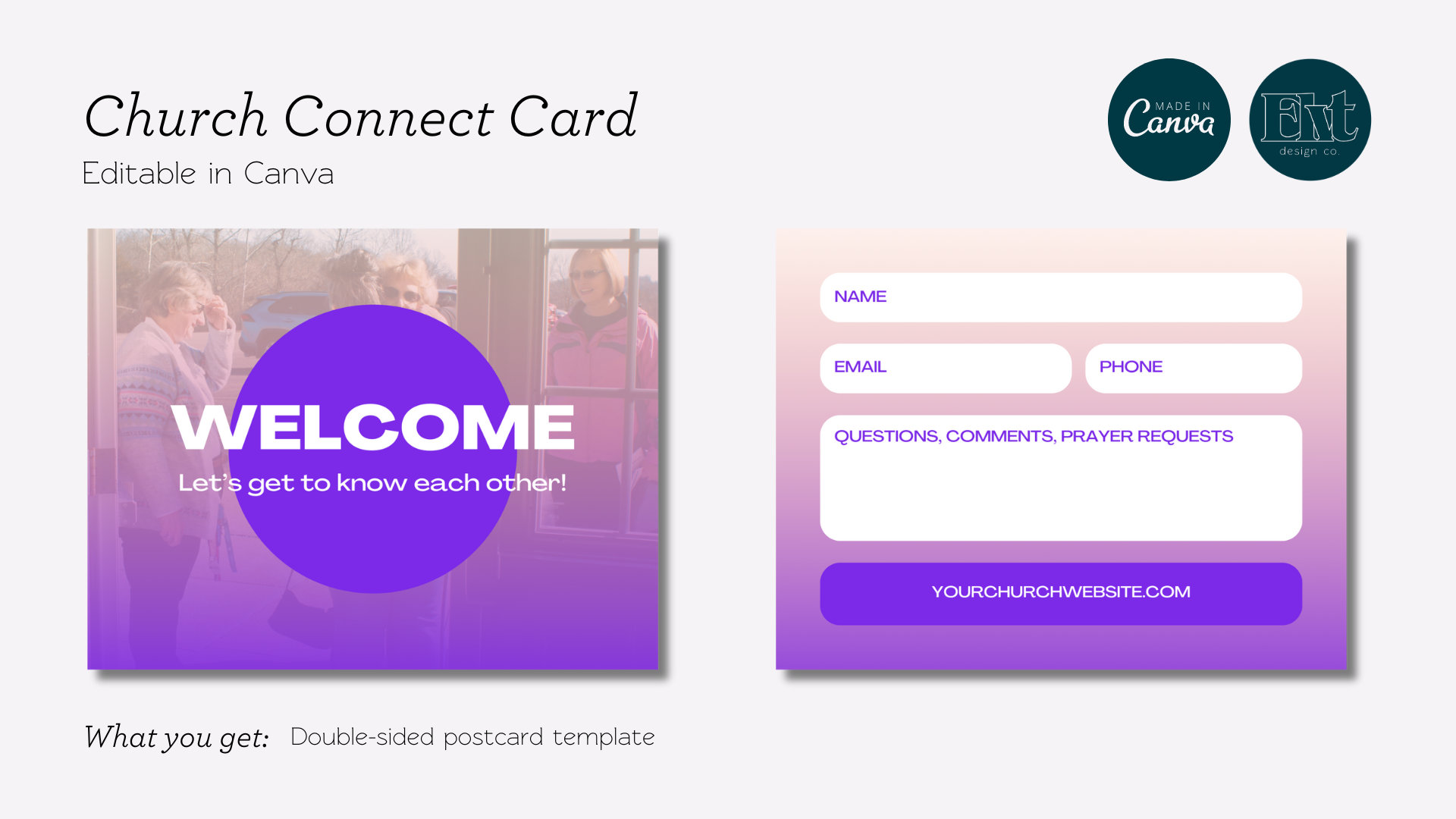 Church Connect Card Template Editable Connection Card, Church ...