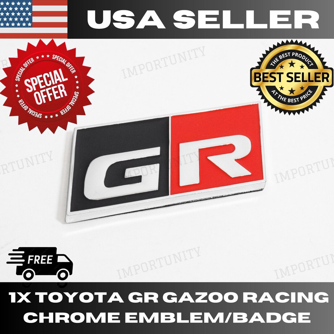 Toyota GR Gazoo Racing Chrome Emblem Decal Badge Sticker Nameplate 3D ...