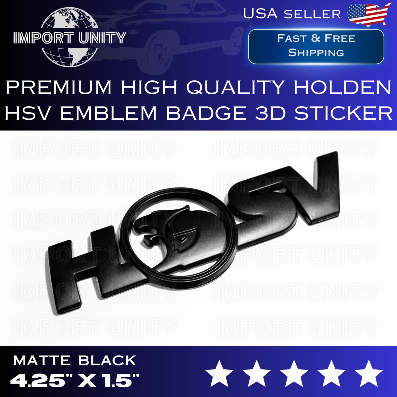 Matte Black HSV 'holden Special Vehicles' Racing Badge Emblem for ...