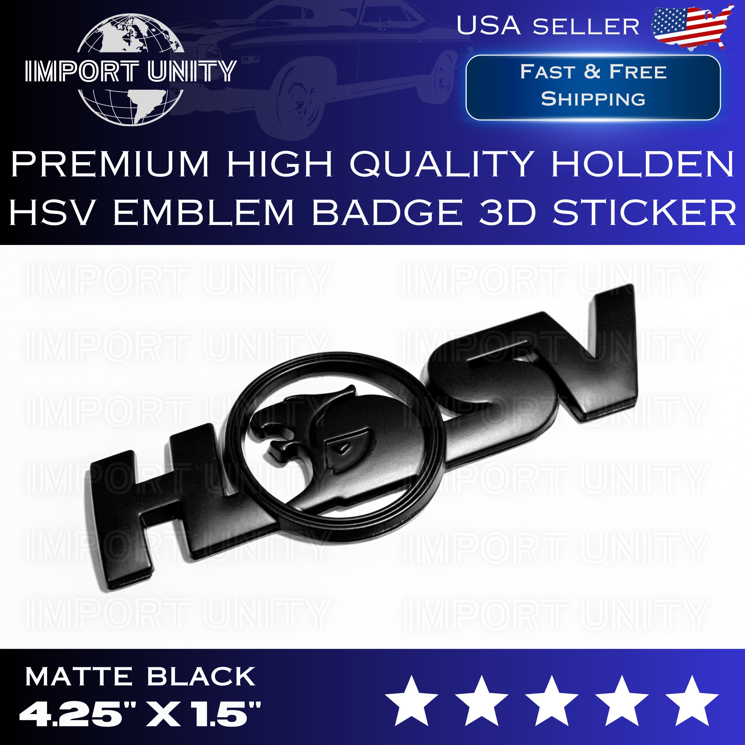 Matte Black HSV 'holden Special Vehicles' Racing Badge Emblem for ...