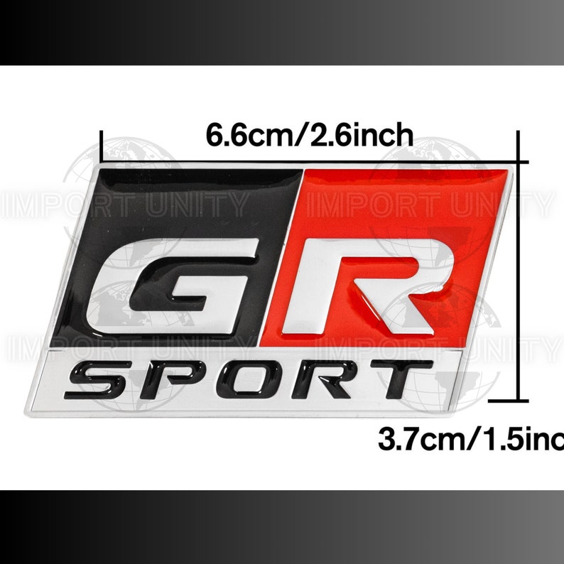 For Toyota GR Sport Letter Front Grille Bumper Emblem Badge Logo Chrome ...