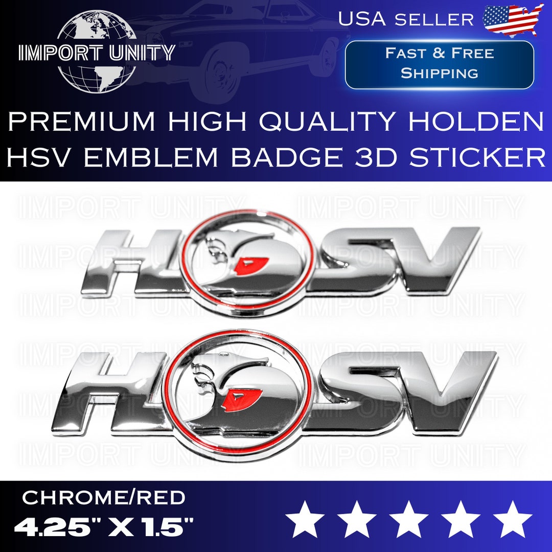 2PC Set Chrome/red HSV 'holden Special Vehicles' Racing Badge Emblem ...