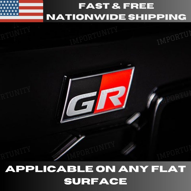 Toyota GR Gazoo Racing Chrome Emblem Decal Badge Sticker Nameplate 3D ...