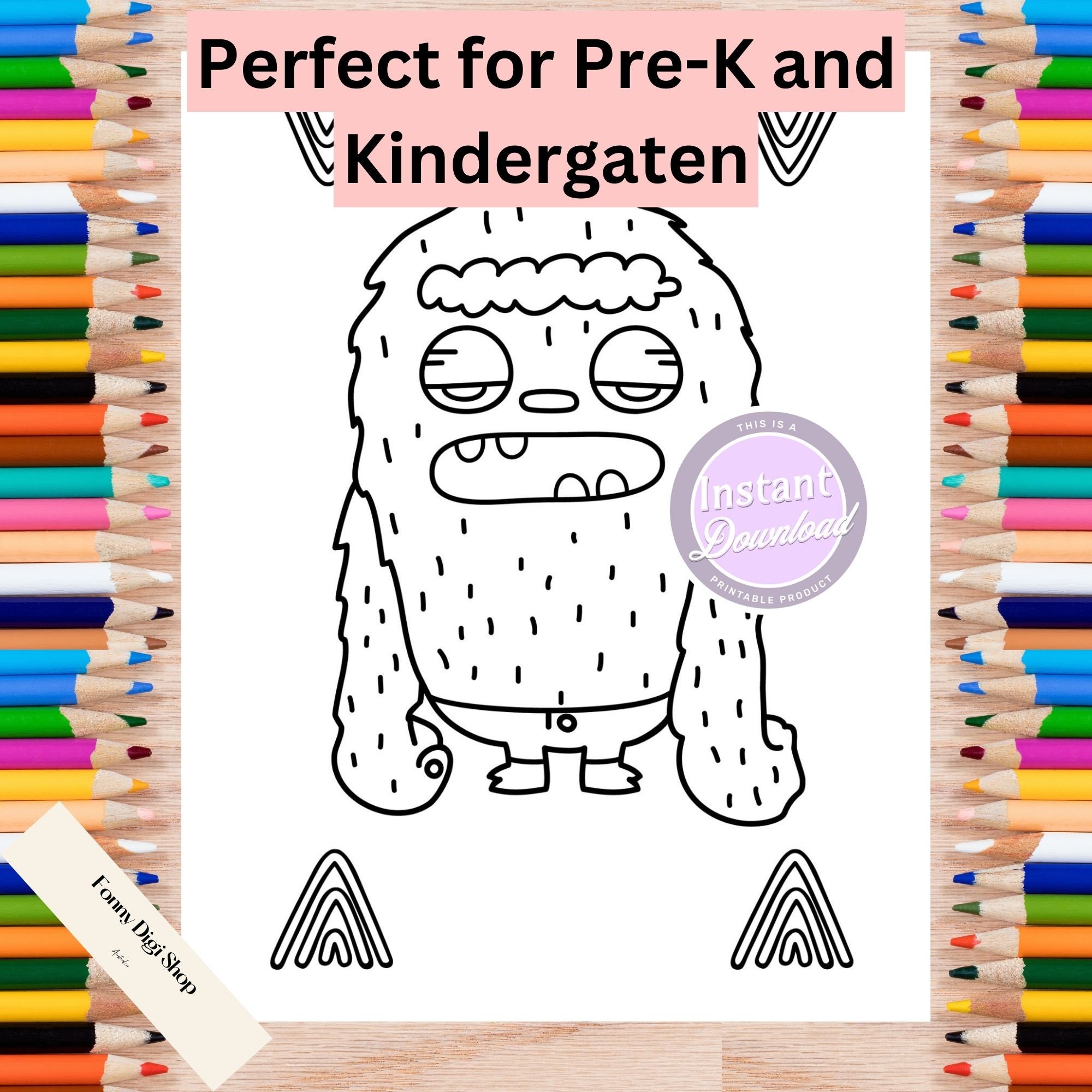 12 Printable Monsters Colouring Sheets, Instant Download, Coloring ...