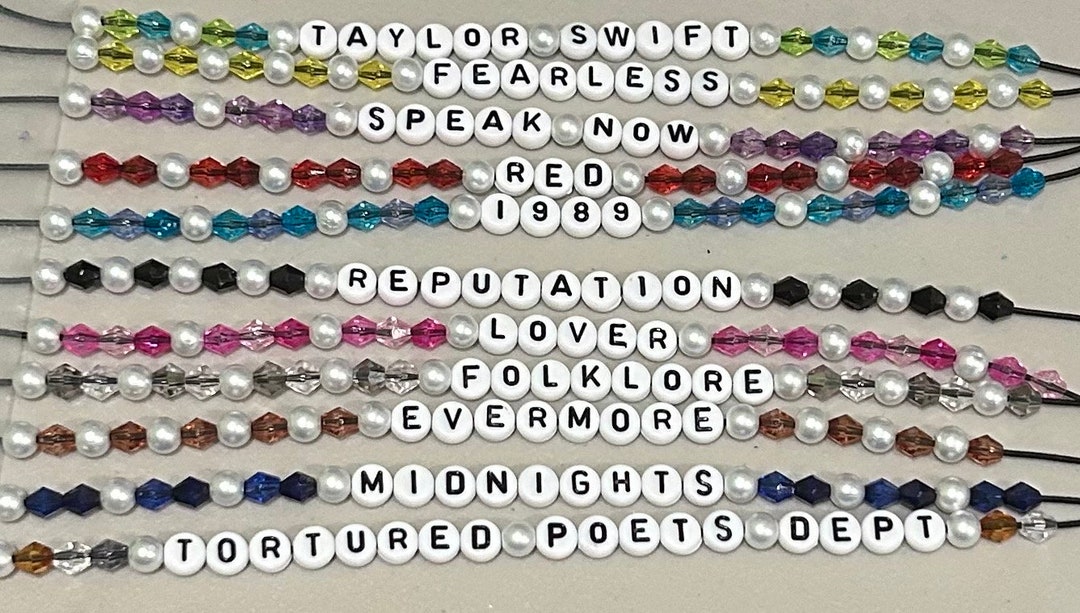 11-pack Taylor Swift Album Title Bracelets limited Stock Available - Etsy