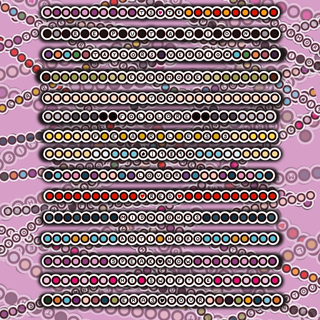 Swiftie Friendship Bracelet STICKERS Taylor Swift Eras Tour - Etsy