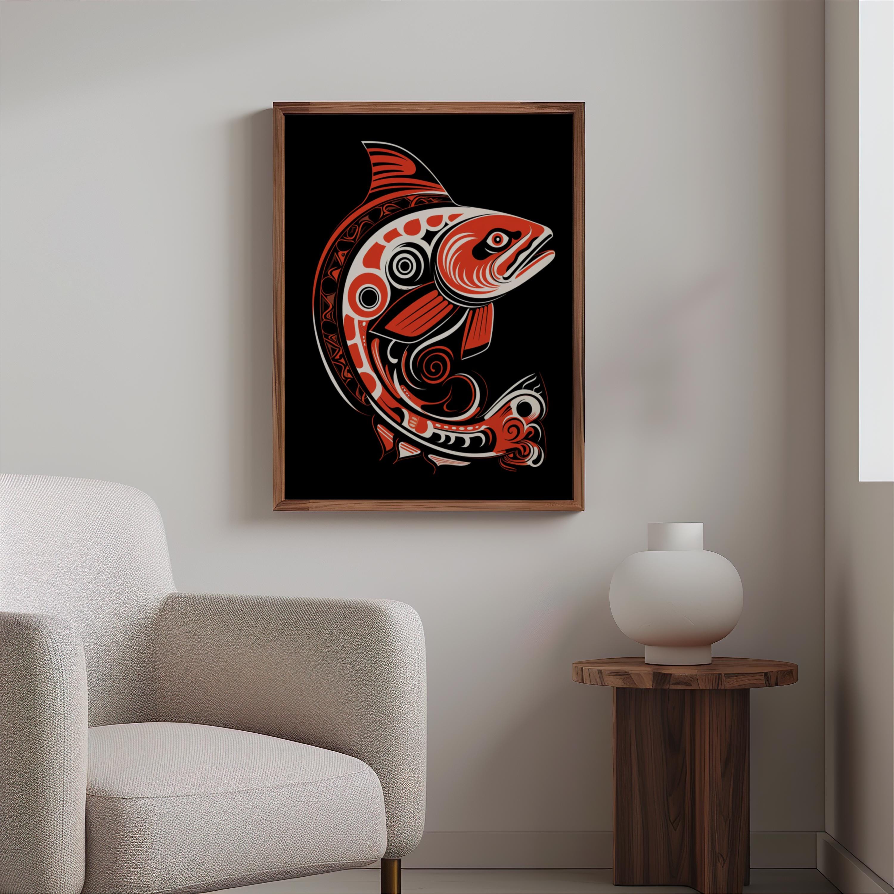Printable Indigenous Salmon Native Art Pacific Northwest Formline Art ...