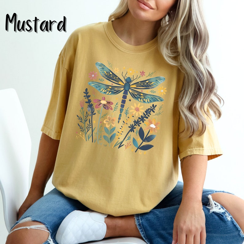 Dragonfly Graphic Tee Shirt Cottage Core Aesthetic Unique Bohemian ...