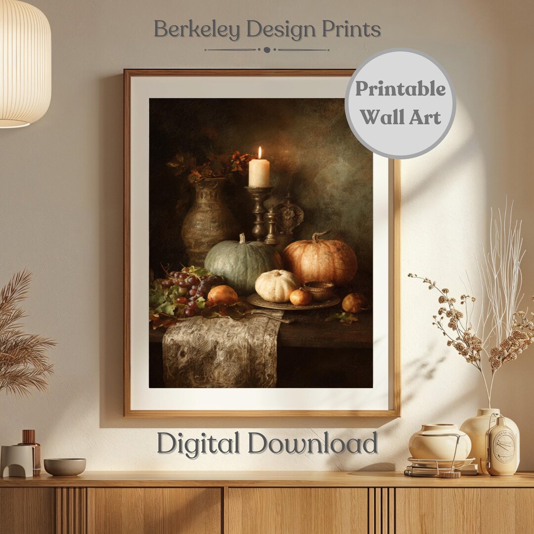 Printable Fall Farmhouse Art, Rustic Thanksgiving Wall Art, Fall ...