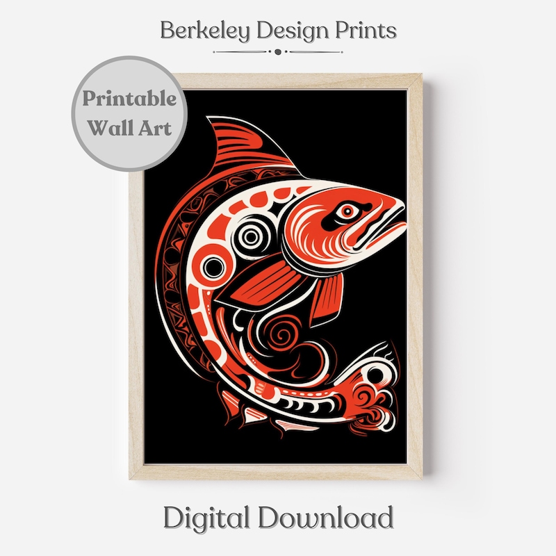 Salmon First Nations Art - Etsy UK