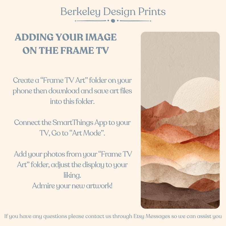 Warm Tone Mountain Landscape Frame TV Art, Abstract Mountain Colorblock ...