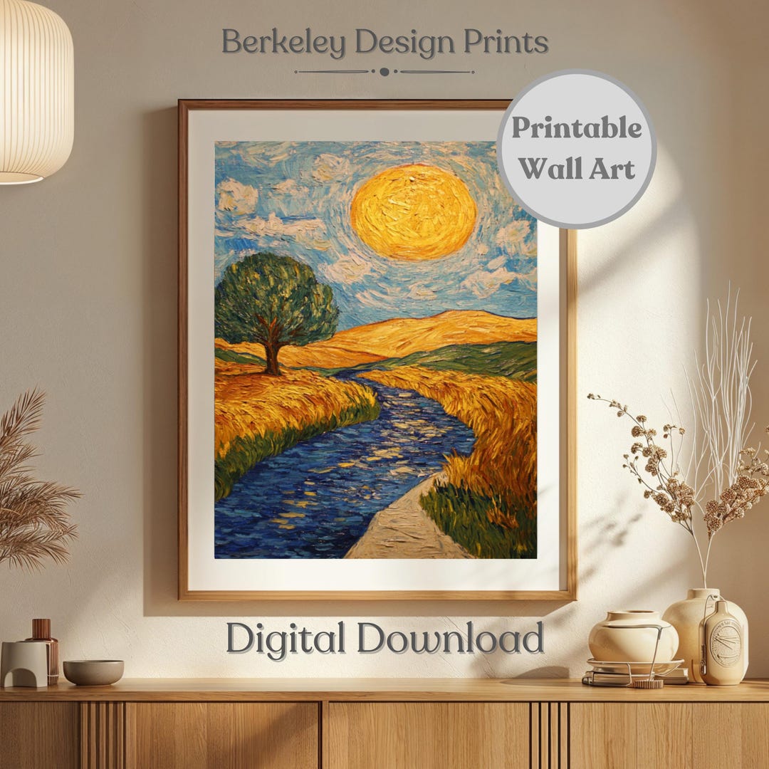 Printable Van Gogh Style Wall Art Colorful Landscape Print ...