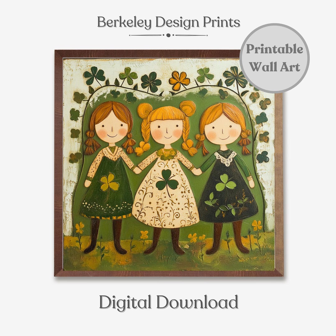 Printable Irish Folk Art Decor, St. Patricks Day Home Decor, St ...