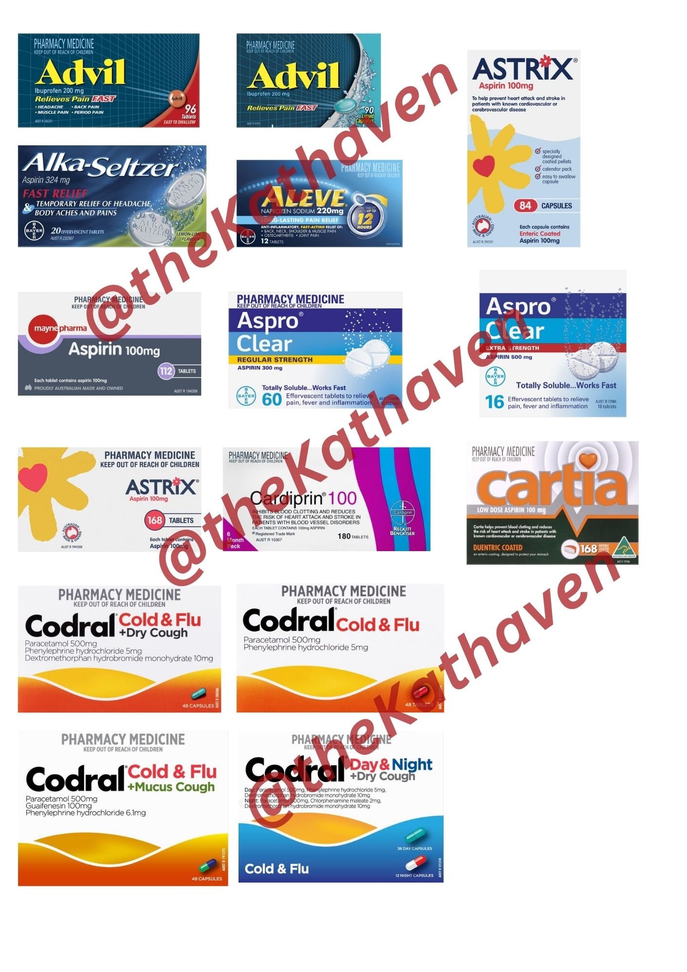 Australian Pocket Pharmacy Labels, Printable Pill Case Labels, Common ...