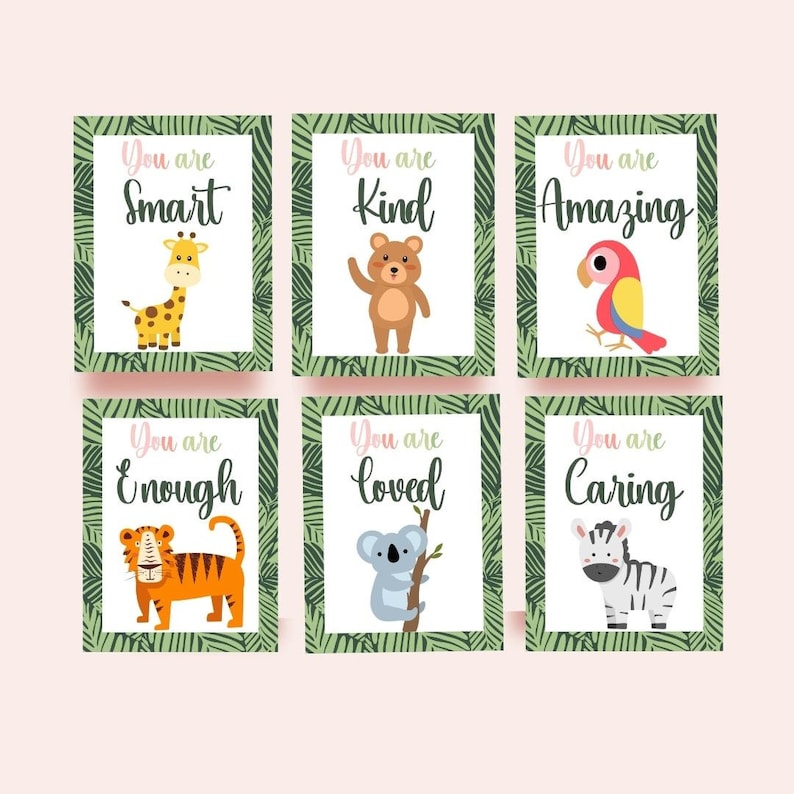 Safari Positive Affirmation Cards Printable Download for Classroom or ...