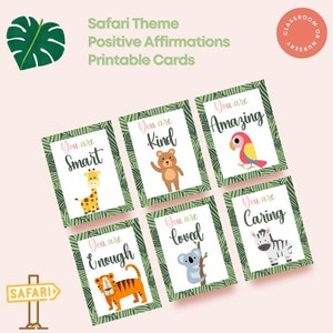 Safari Positive Affirmation Cards Printable Download for Classroom or ...