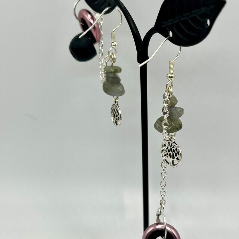 Labradorite Bodhi Tree of Life Loop Earplug or AirPod Earbud Earrings ...